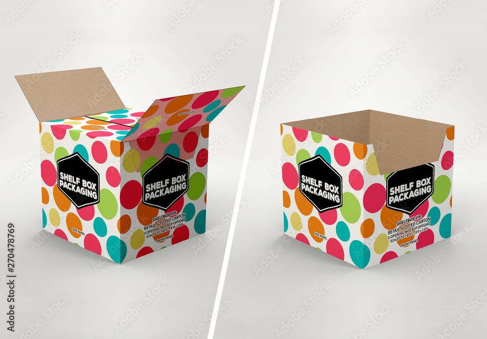 Square Shelf Box Mockup Stock Template | Adobe Stock