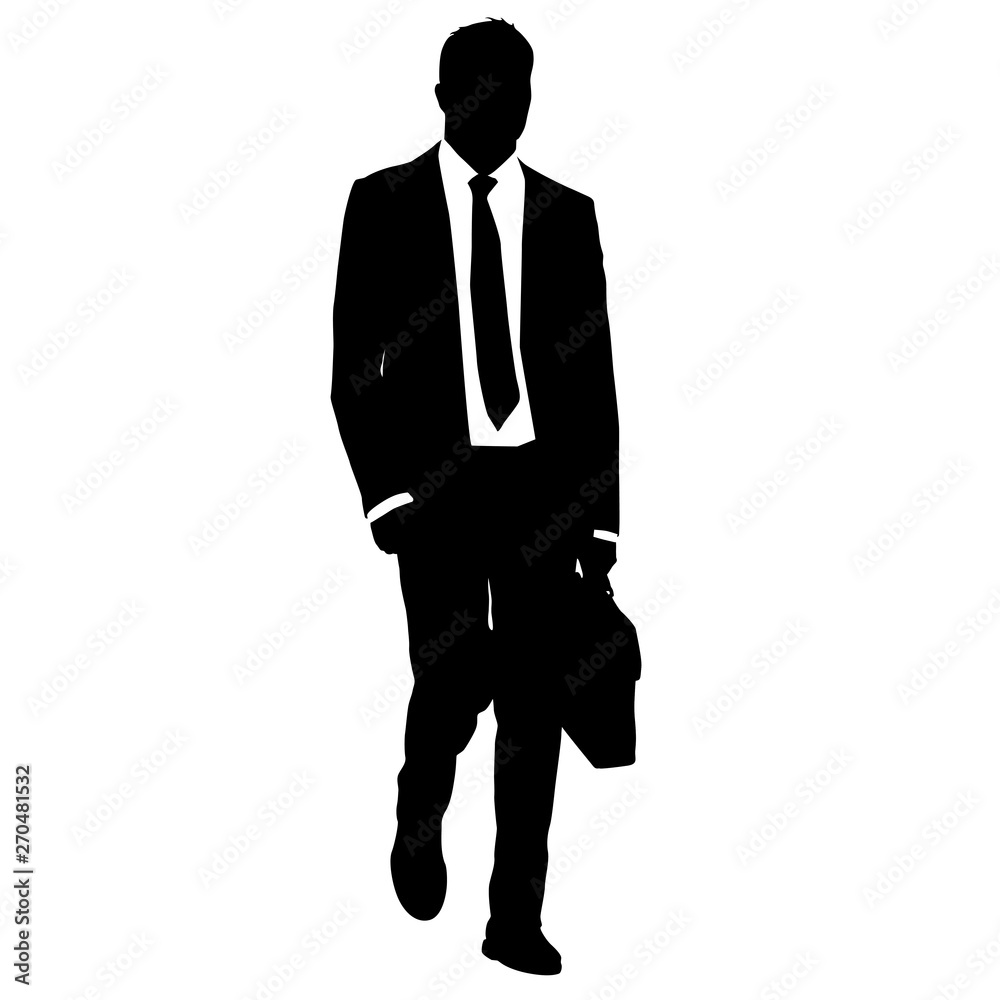 Silhouette businessman man in suit with tie on a white background Stock ... Silhouette businessman man in suit with tie on a white background Stock ...
