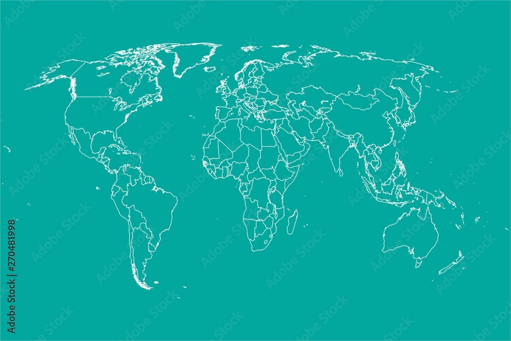 World map vector, isolated on white background. Flat Earth, gray map ...