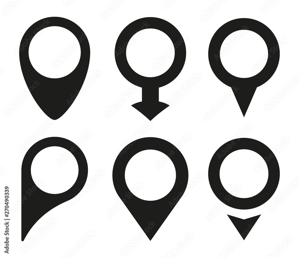 Map pin icon set. Vector Stock Vector | Adobe Stock