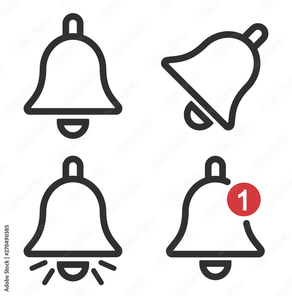 Bell icon set. Vector Stock Vector | Adobe Stock