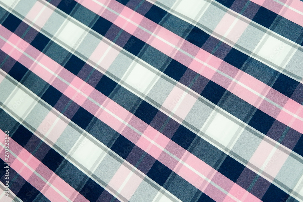 Checked pattern closed up Texture background of fabric structure of ...