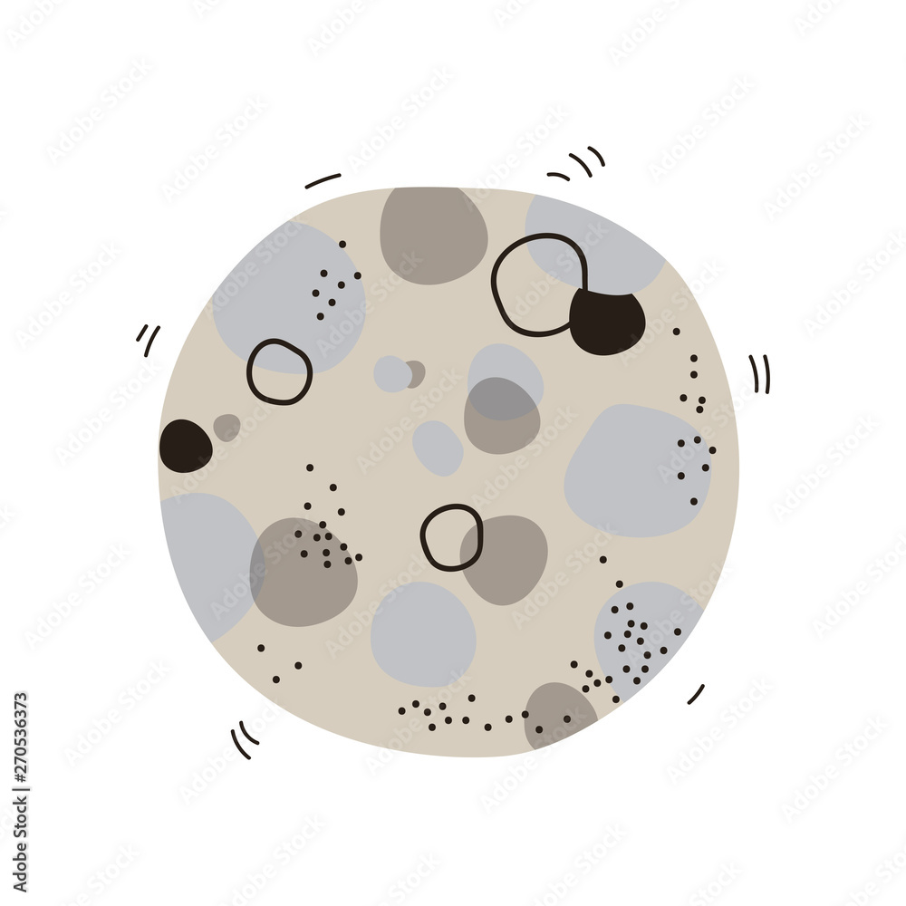 Full Moon with Craters, Space, Cosmos Theme Design Element Cartoon ...