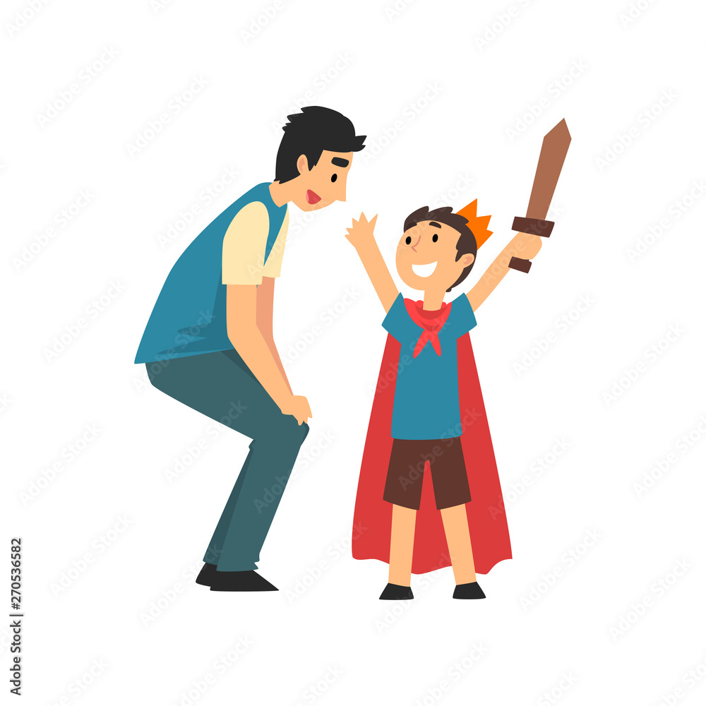 Father And Son Fighting Clipart