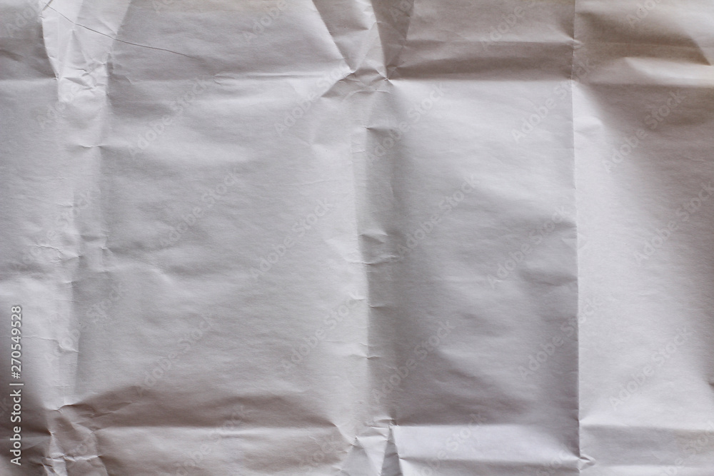 Old white crumpled paper background texture. Craft materials. Folds and ...