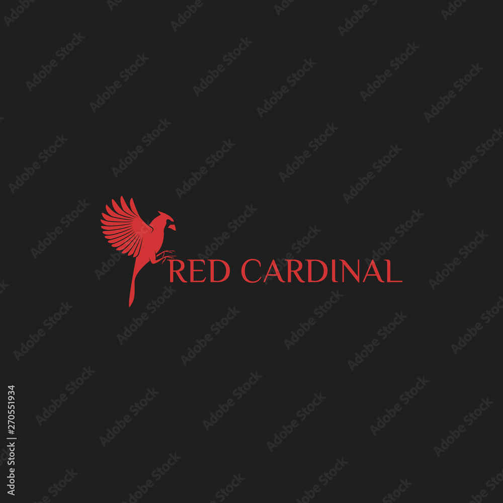 flying red cardinal bird logo design Stock Vector | Adobe Stock