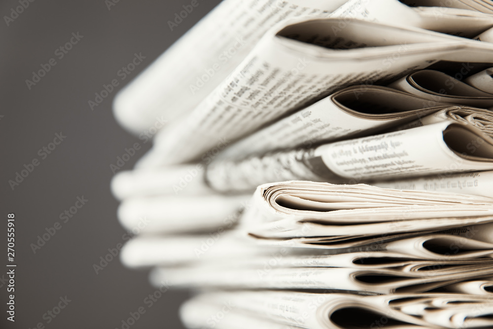 Stack of newspapers Stock Photo | Adobe Stock