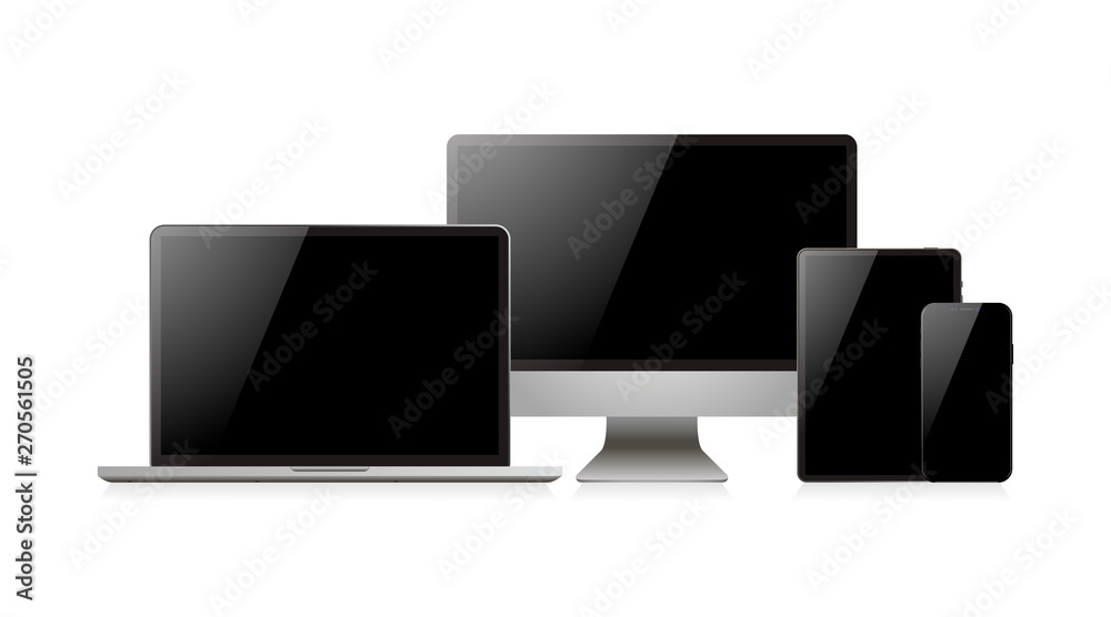 Laptop realistic. Device in mockup style. Set realistic vector devices ...