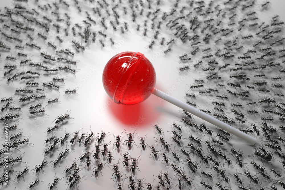 hordes of hungry ants attack lollipop Stock Illustration | Adobe Stock