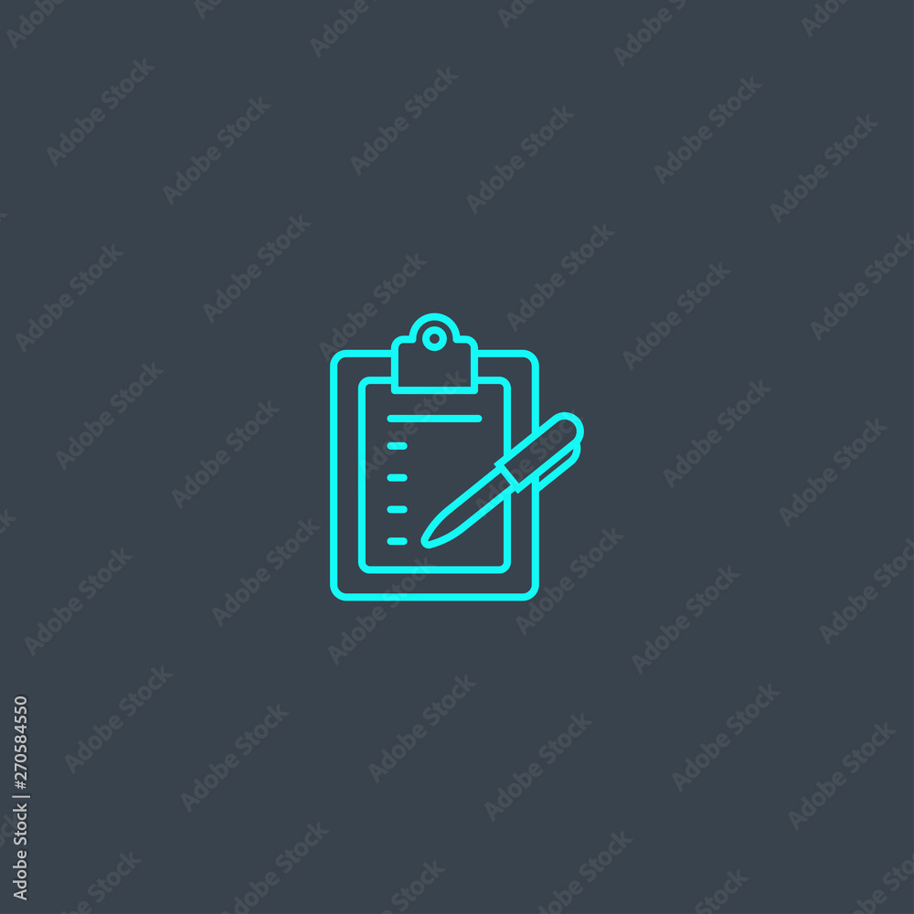 Open Enrollment concept blue line icon. Simple thin element on dark ...