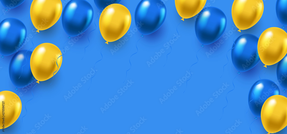 Formal greeting design in national blue and yellow colors with ...
