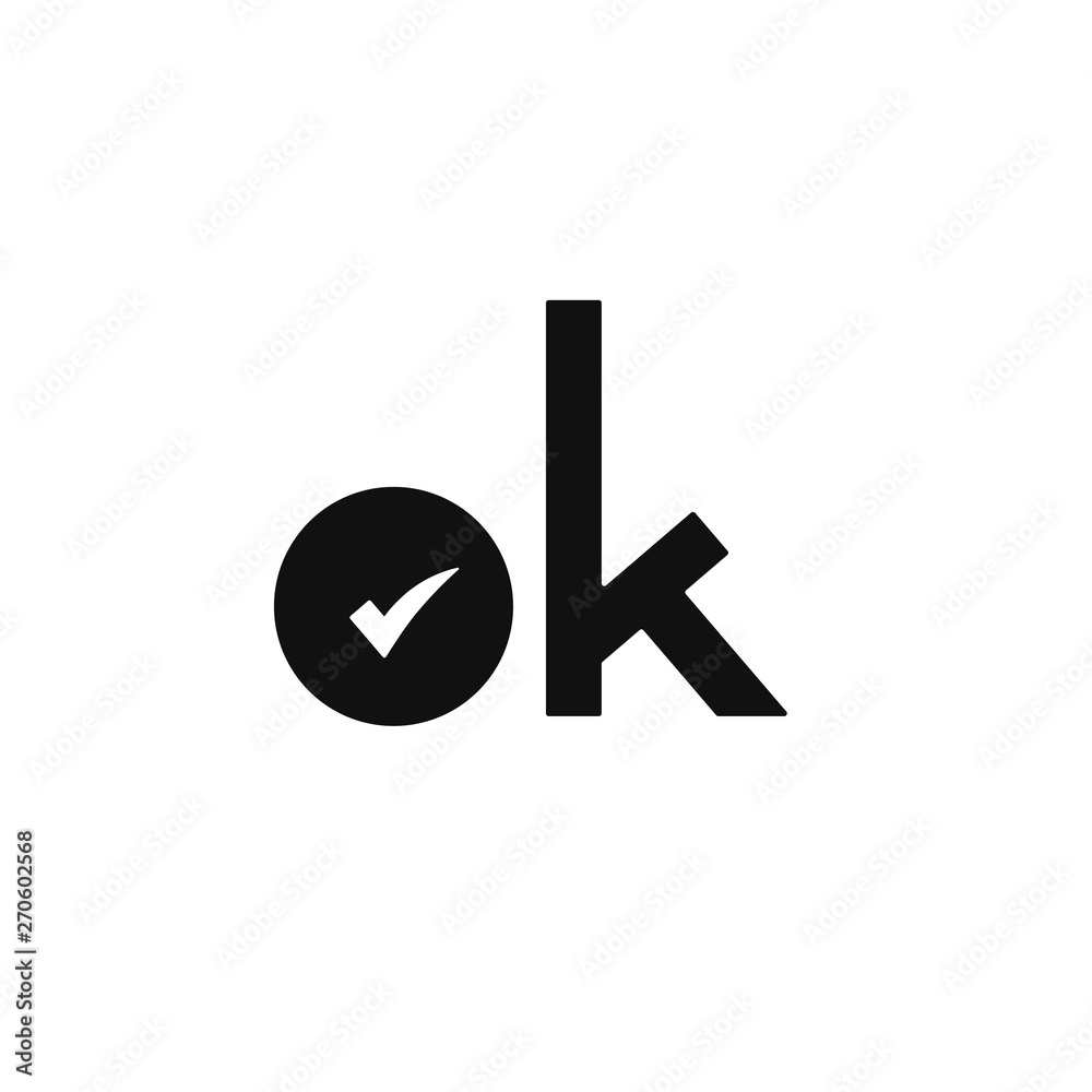 Vetor do Stock: OK logo. The concept of the check-list and tick. Make ...
