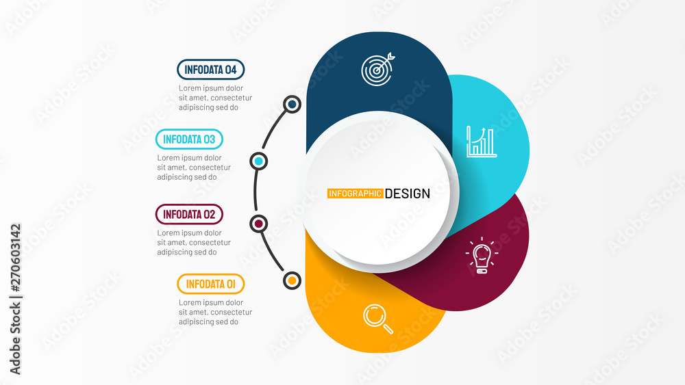 Vector data visualization design template for presentation. Business ...