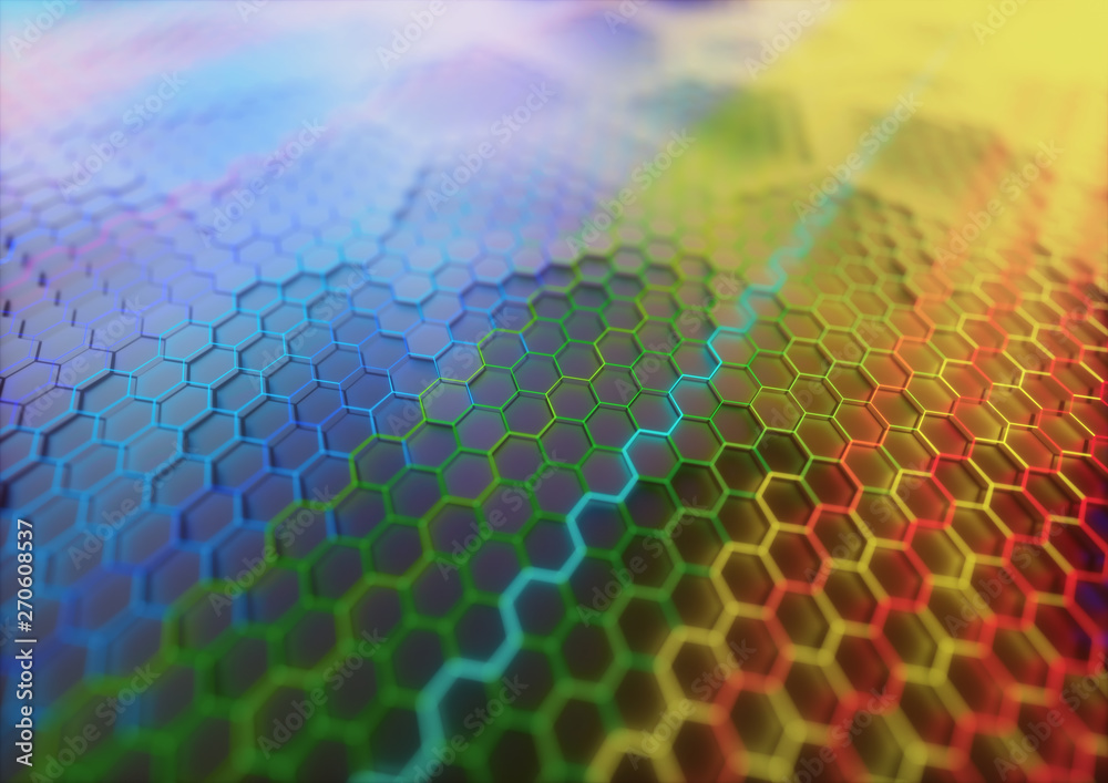 Graphene Structural Background Design Concept. Colored graphene ...