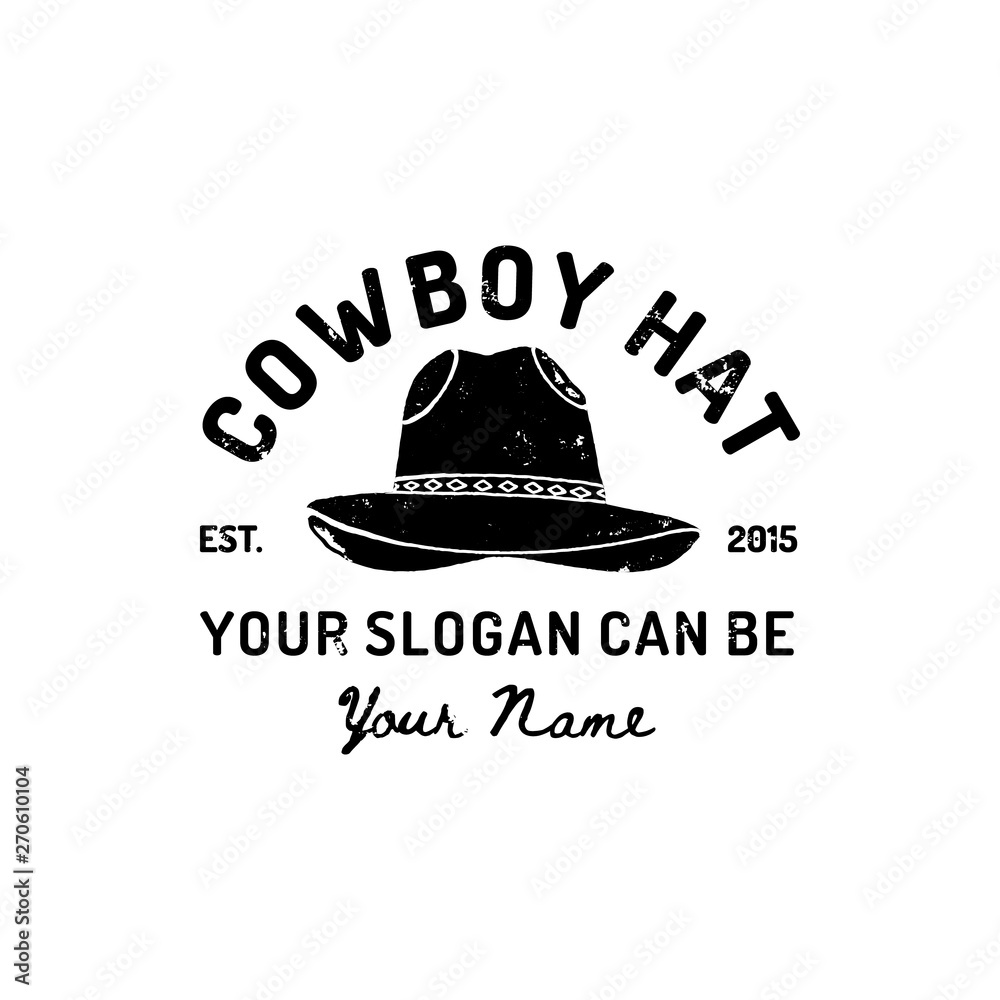 Vintage Western Cowboy Hat Logo. Vector Symbol of the wild West, Texas ...