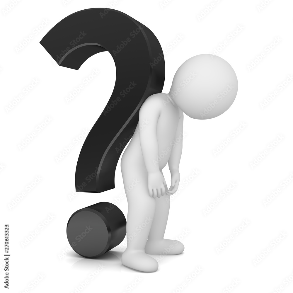 burnout sign question mark broken worried sad stick figure man person ...