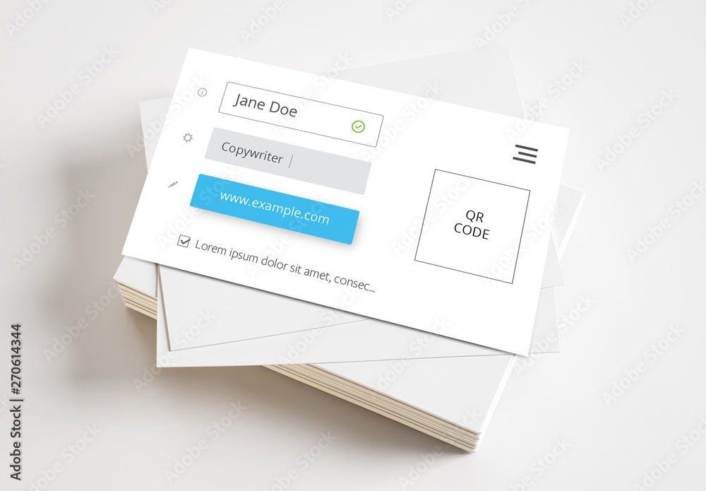 Business Card Layout with User Interface Style Stock Template | Adobe Stock