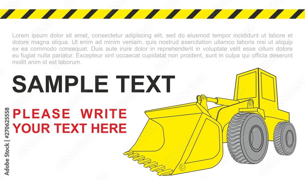 Vecteur Stock Bulldozer, construction vehicles. Simple bulldozing ...