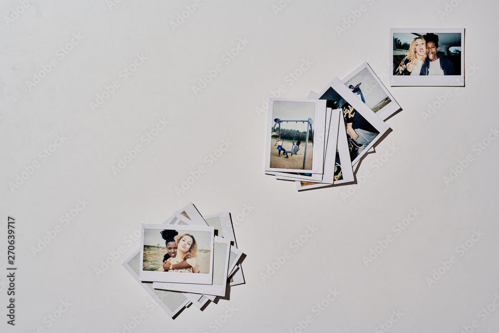 Polaroid pics of girlfriends having fun together. Stock Photo | Adobe Stock