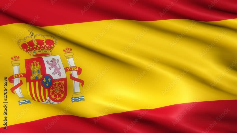 spain flag waving animation Stock Video | Adobe Stock