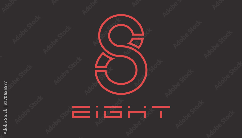Number 8 logo. Vector logotype design. Stock Vector | Adobe Stock