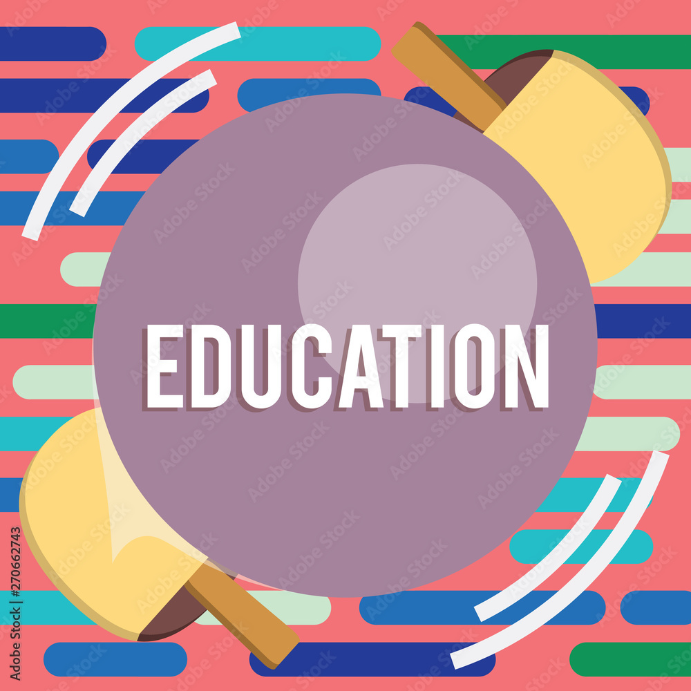 Text sign showing Education. Conceptual photo receiving or giving ...