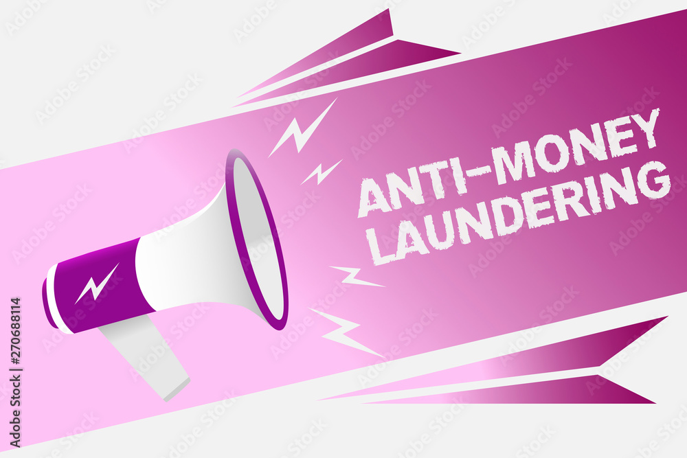 Writing note showing Anti Money Laundering. Business photo showcasing ...