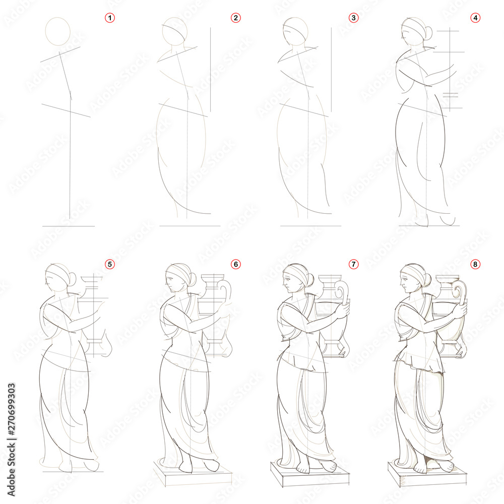 How to create step by step pencil drawing. Page shows how to learn step ...