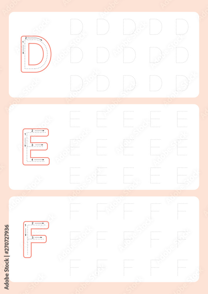 Kindergarten Tracing Letters Worksheets Alphabet trace worksheet vector ...