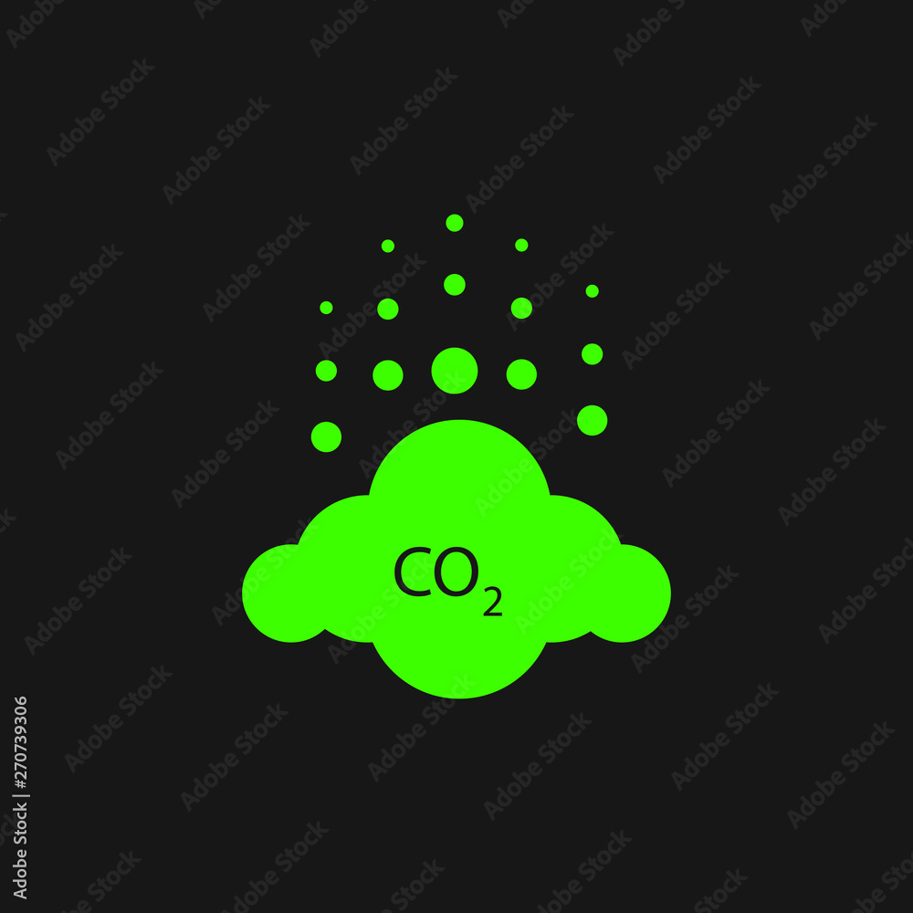 Co2 emissions icon. Carbon dioxide. New trendy graphic design for web ...