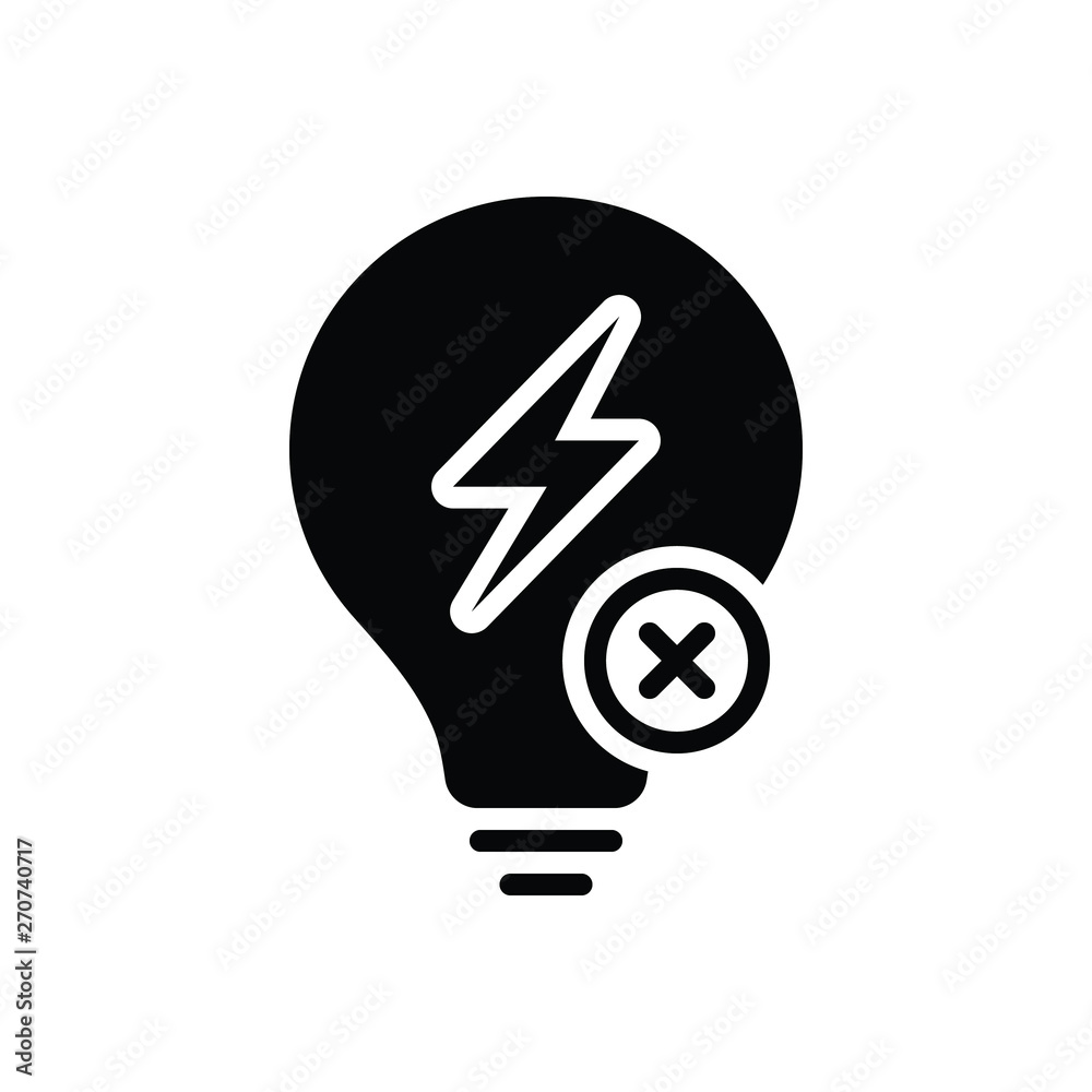 Black solid icon for outage Stock Vector | Adobe Stock
