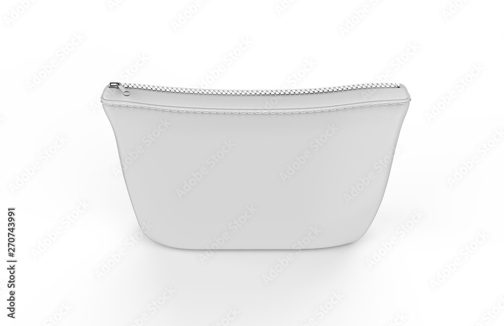 Blank white pouch for cosmetics mock up on isolated white background ...