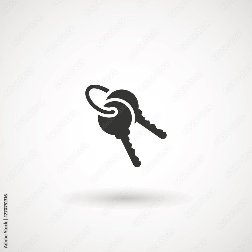 Keys icons , isolated. Closing and opening door. Sign and symbol ...