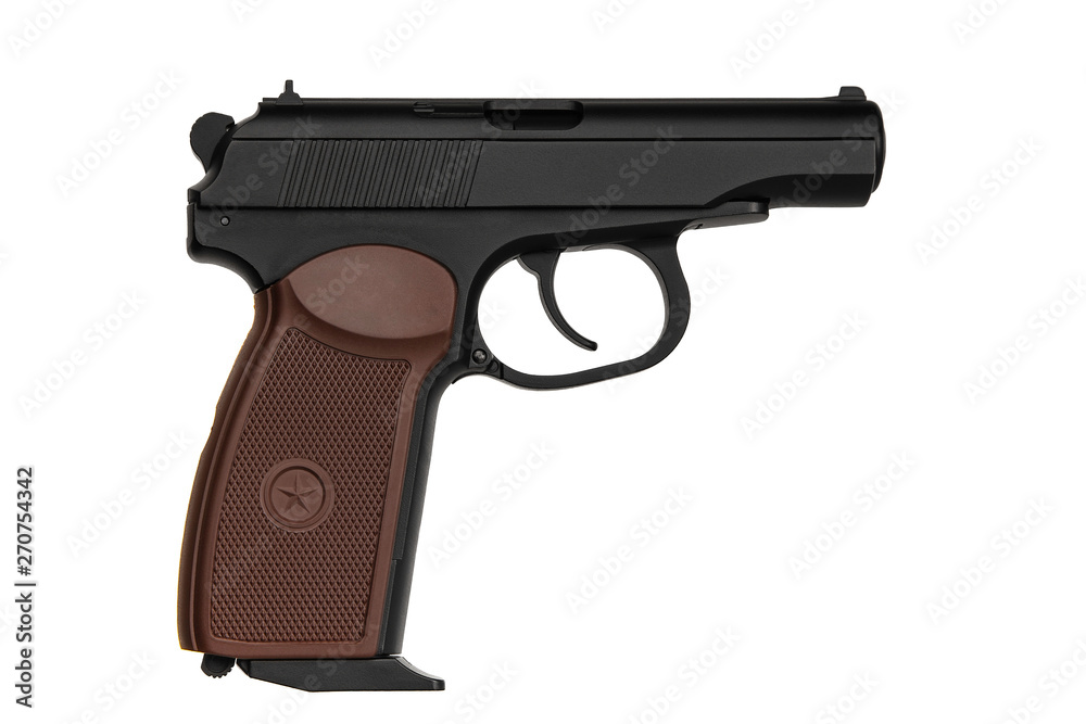 Russian Soviet gun isolate on white background. Soviet militia and ...