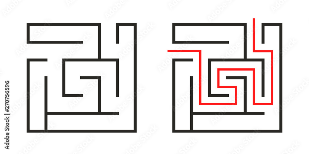 Education logic game labyrinth for kids. Find right way. Isolated ...