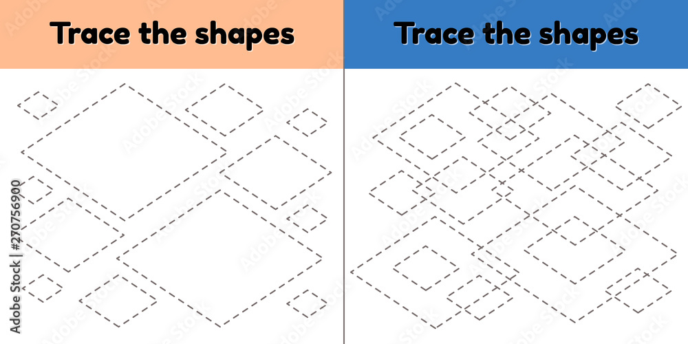 Vector illustration. Educational tracing worksheet for kids ...