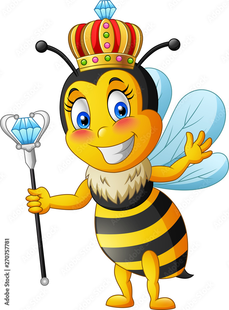 Queen bee cartoon. vector illustration Stock Vector | Adobe Stock