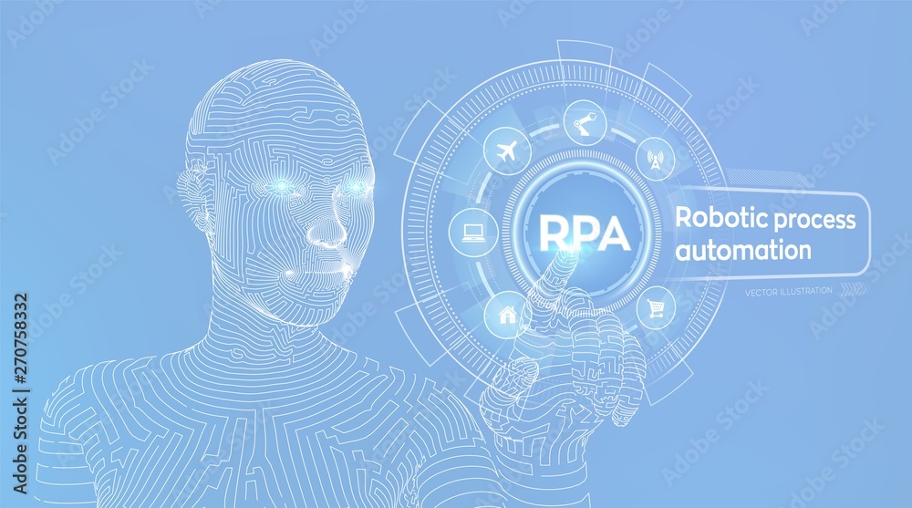 RPA Robotic process automation innovation technology concept on virtual ...