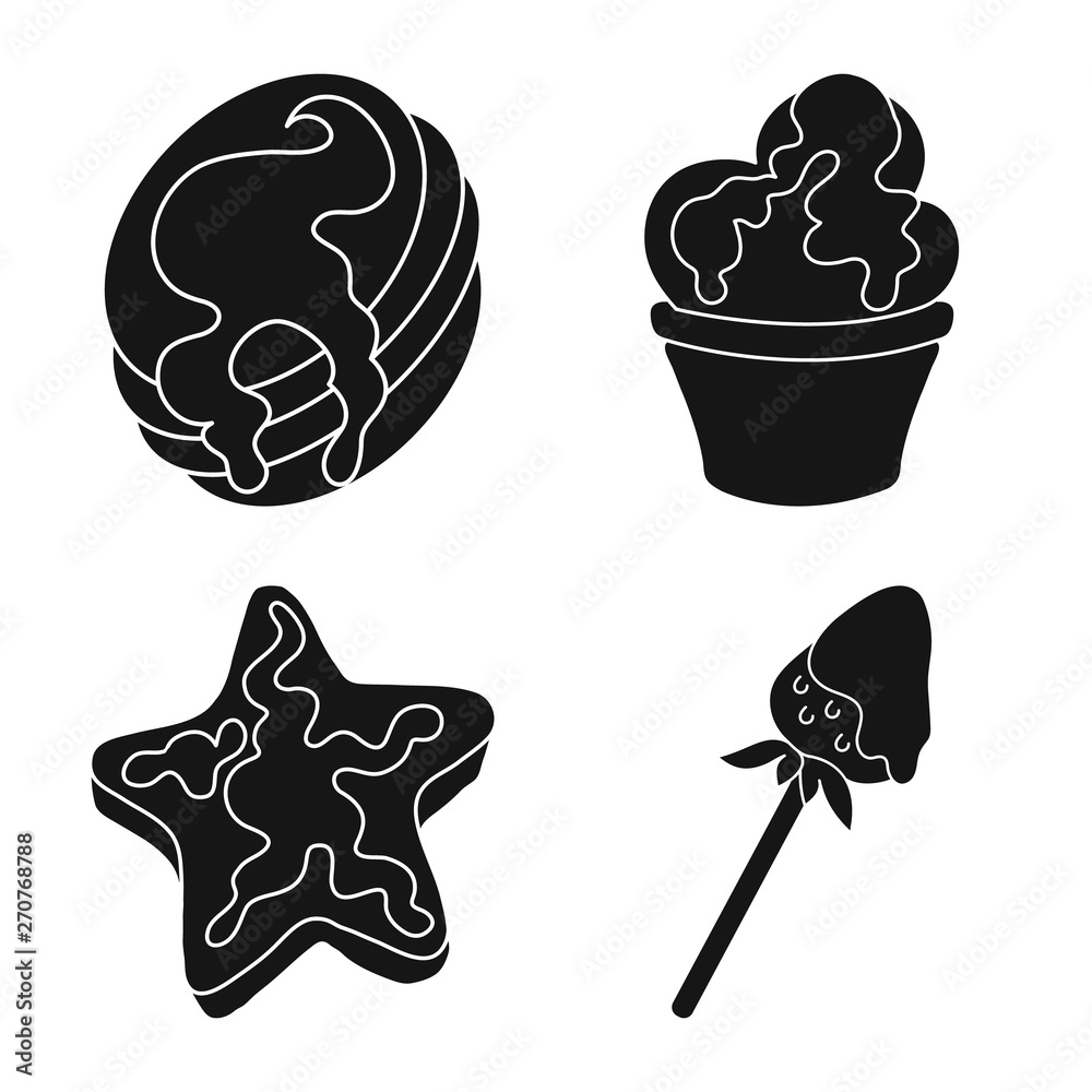 Vector illustration of sweetness and product symbol. Collection of ...