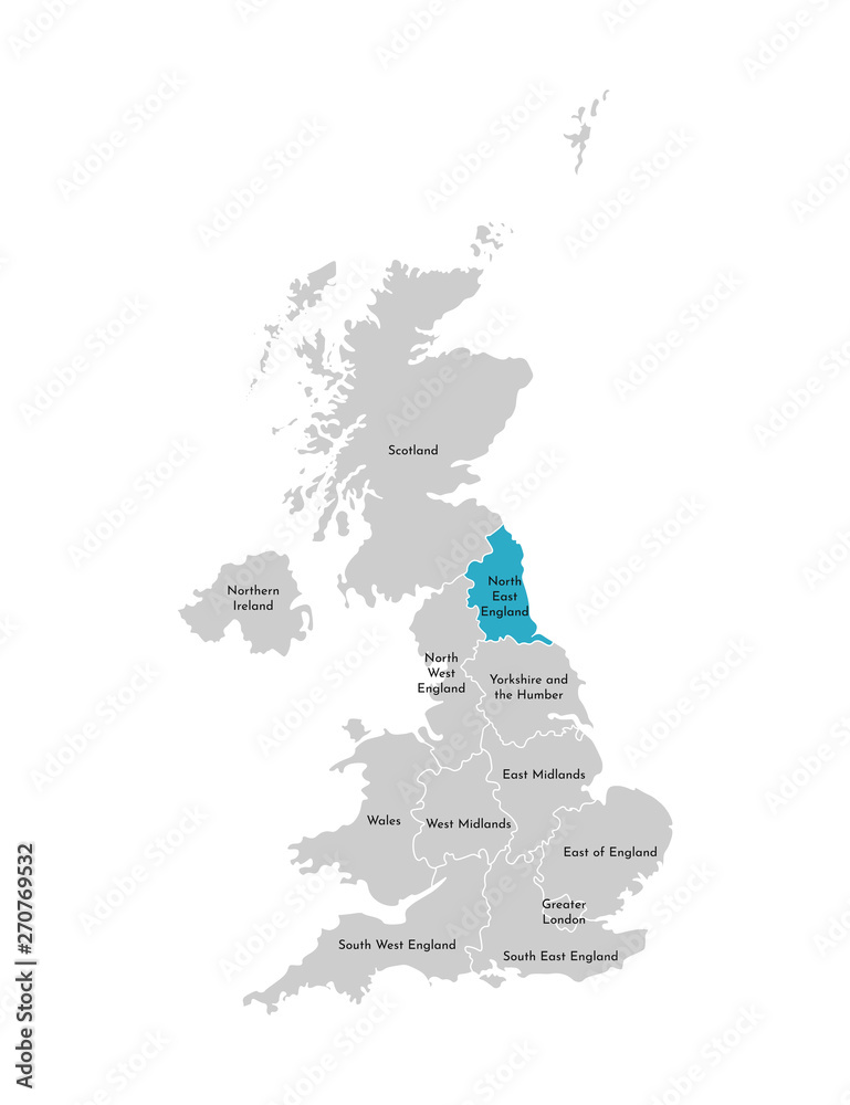 Plakat Vector isolated illustration of simplified administrative map of ...