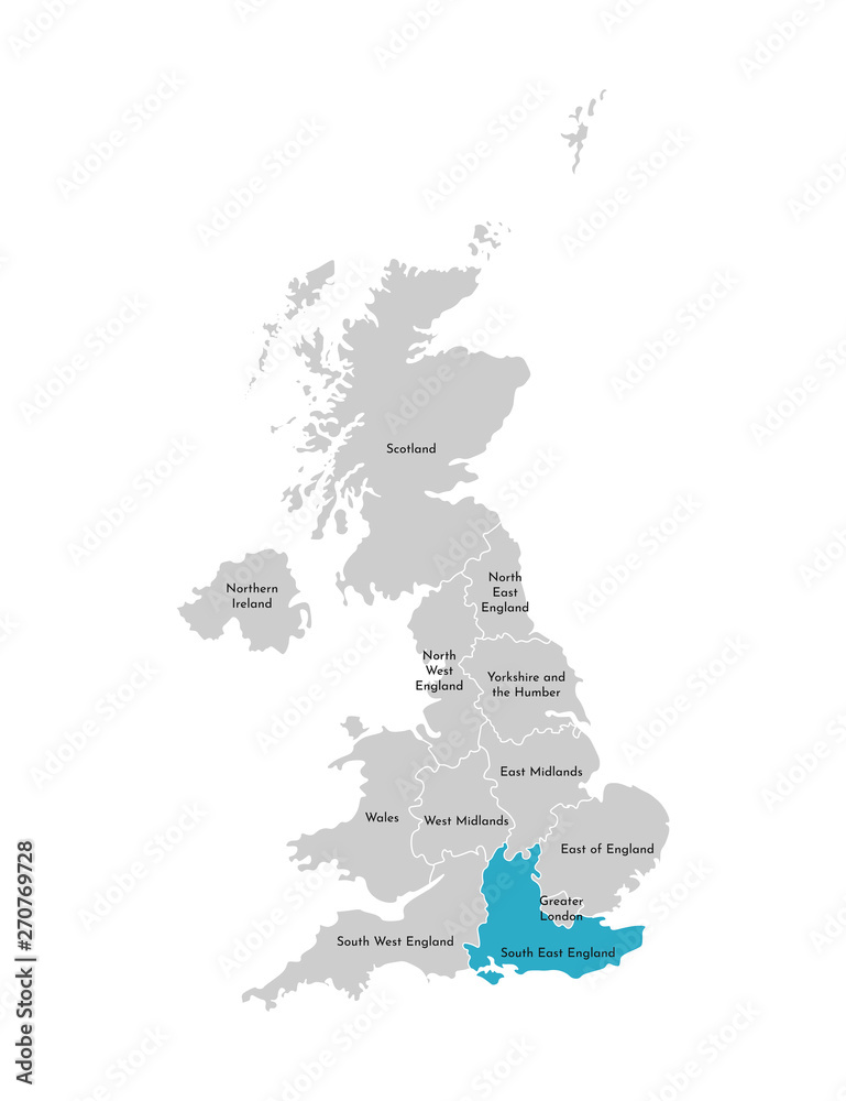 Vector isolated illustration of simplified administrative map of the ...