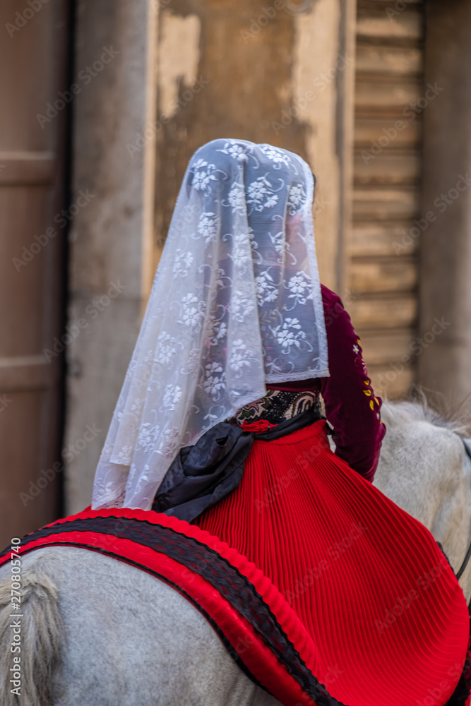 Fascinating beauty of the traditional sardinian costumes, still worn in ...