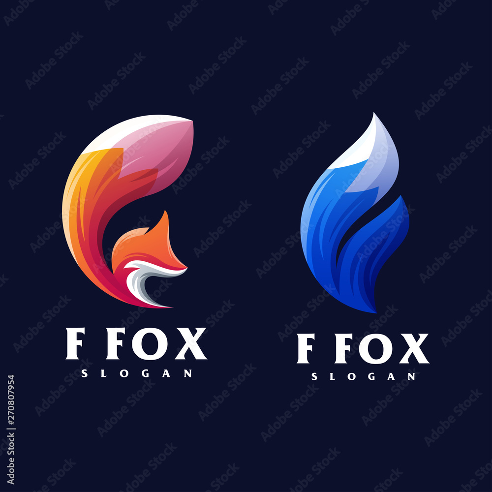 f fox logo set Stock Vector | Adobe Stock