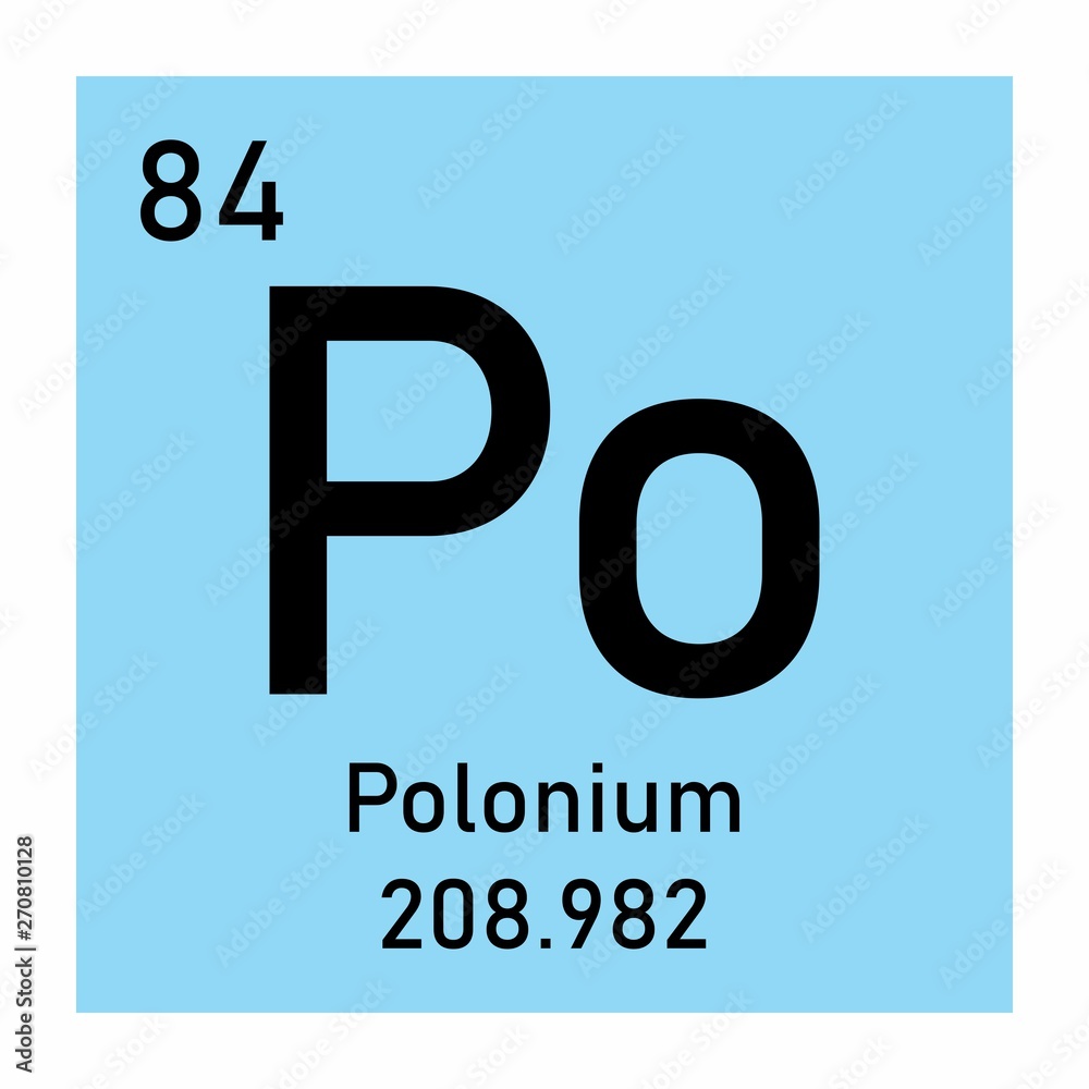 Polonium chemical symbol Stock Vector | Adobe Stock