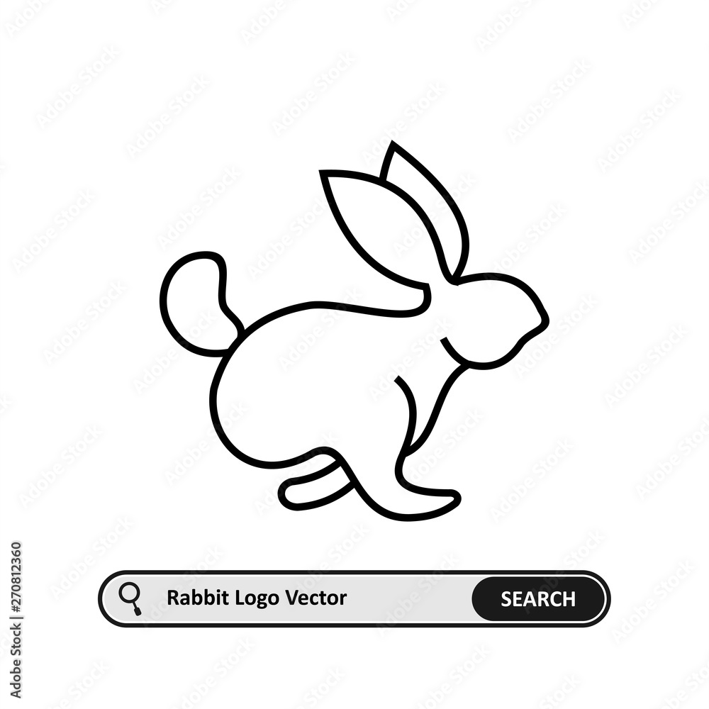 Rabbit Logo Template, can use for landing page, template, ui, web ...