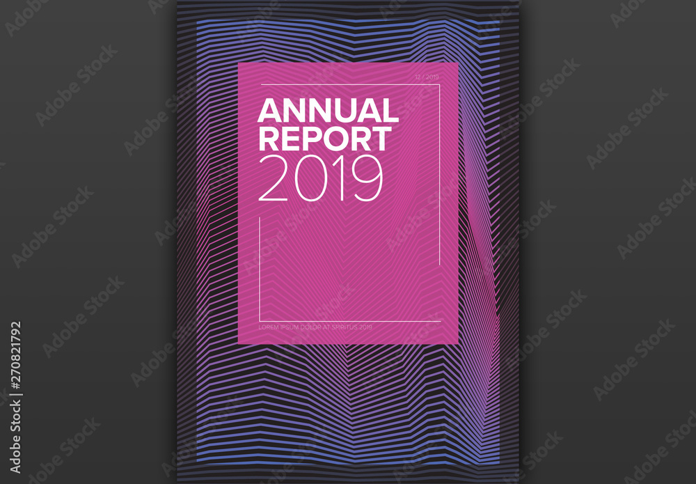 Abstract Purple Line Pattern Annual Report Cover Layout Stock Template ...