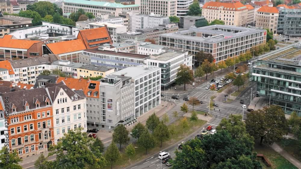 Hannover, Germany a bird's-eye view. The combination of modern and ...