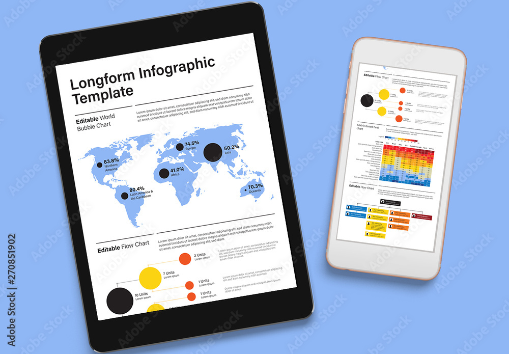 Longform Infographic Set Stock Template | Adobe Stock