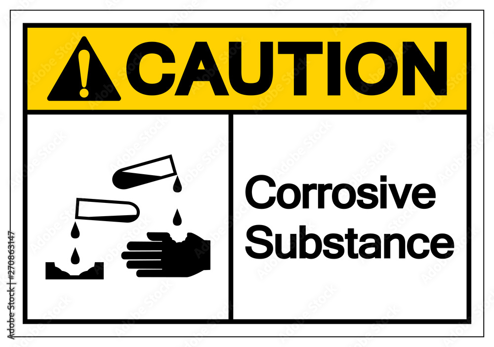Caution Corrosive Substance Symbol Sign, Vector Illustration, Isolate ...