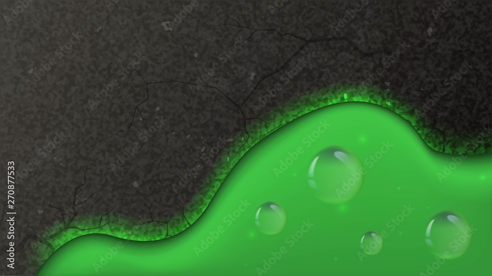Glowing green fluid on the ground, radioactive waste, green slime Stock ...